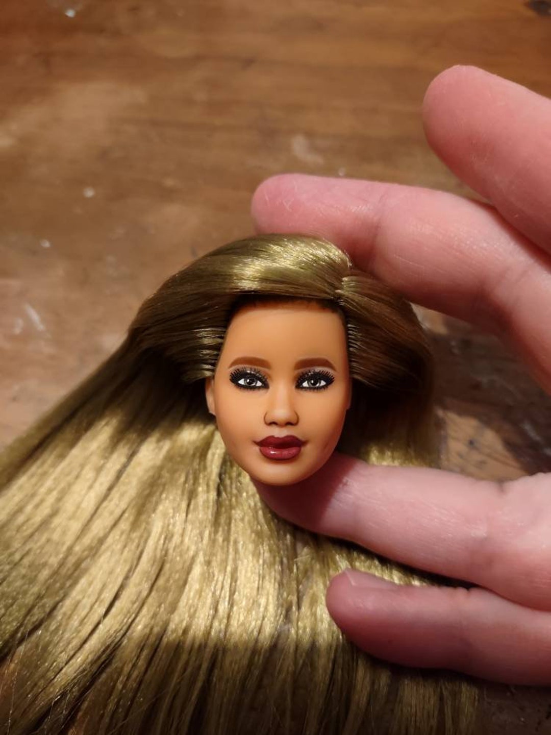 Repainted and Rerooted Kissing Barbie HEAD ONLY - Etsy