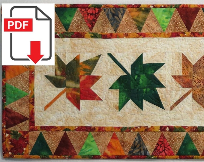 Fall Embroidered Leaves Table Runner - Etsy