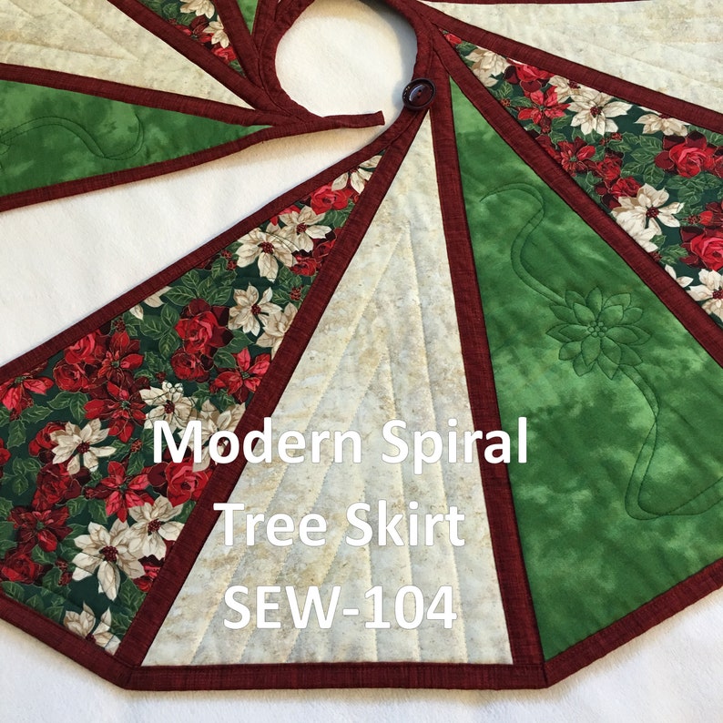 PDF Pattern Modern Two-sided Spiral Christmas Tree Skirt - SEW-104 DIY ...