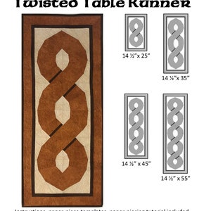 Twisted Table Runner Pattern (4 Size Options, Foundation Paper-pieced, PDF Instructions ...