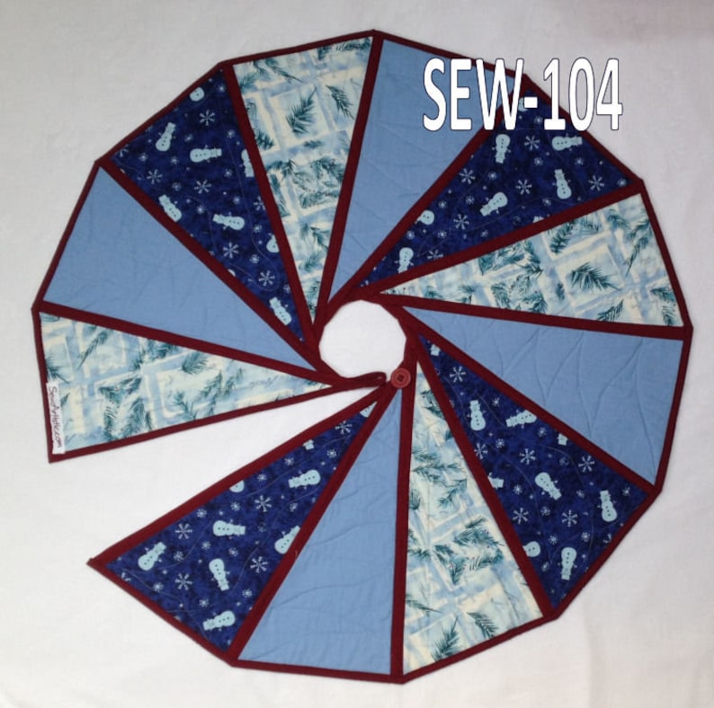 PDF Pattern Modern Two-sided Spiral Christmas Tree Skirt - SEW-104 DIY ...