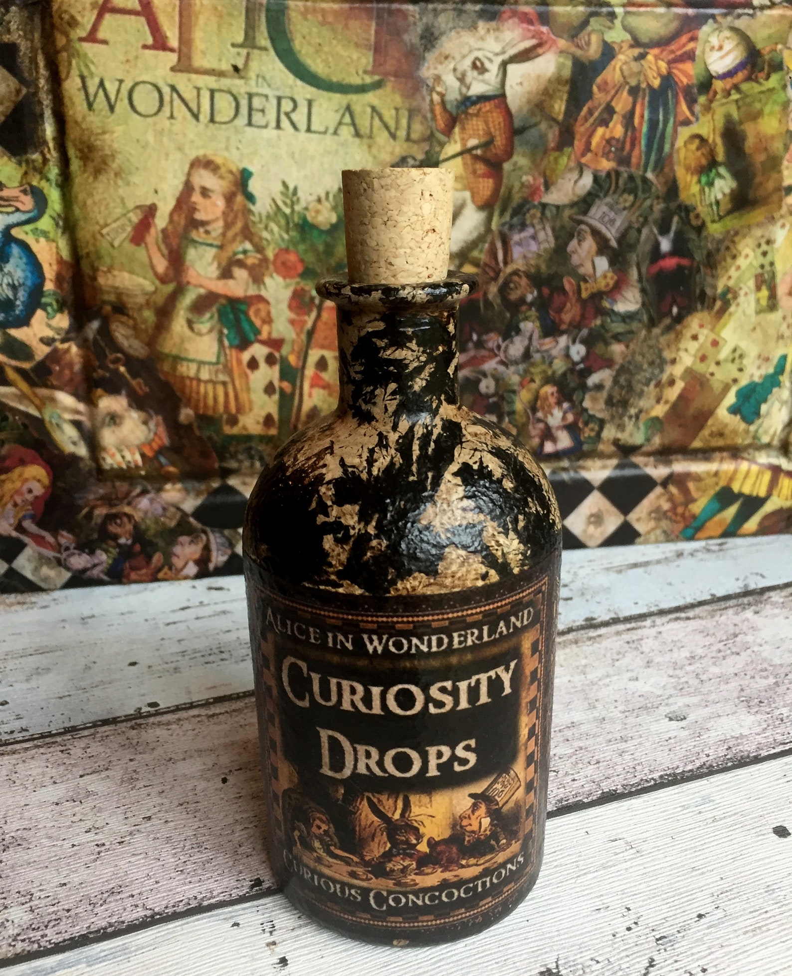 Steampunk Bottle. Gothic Bottle. Goth. Steampunk Alice in | Etsy