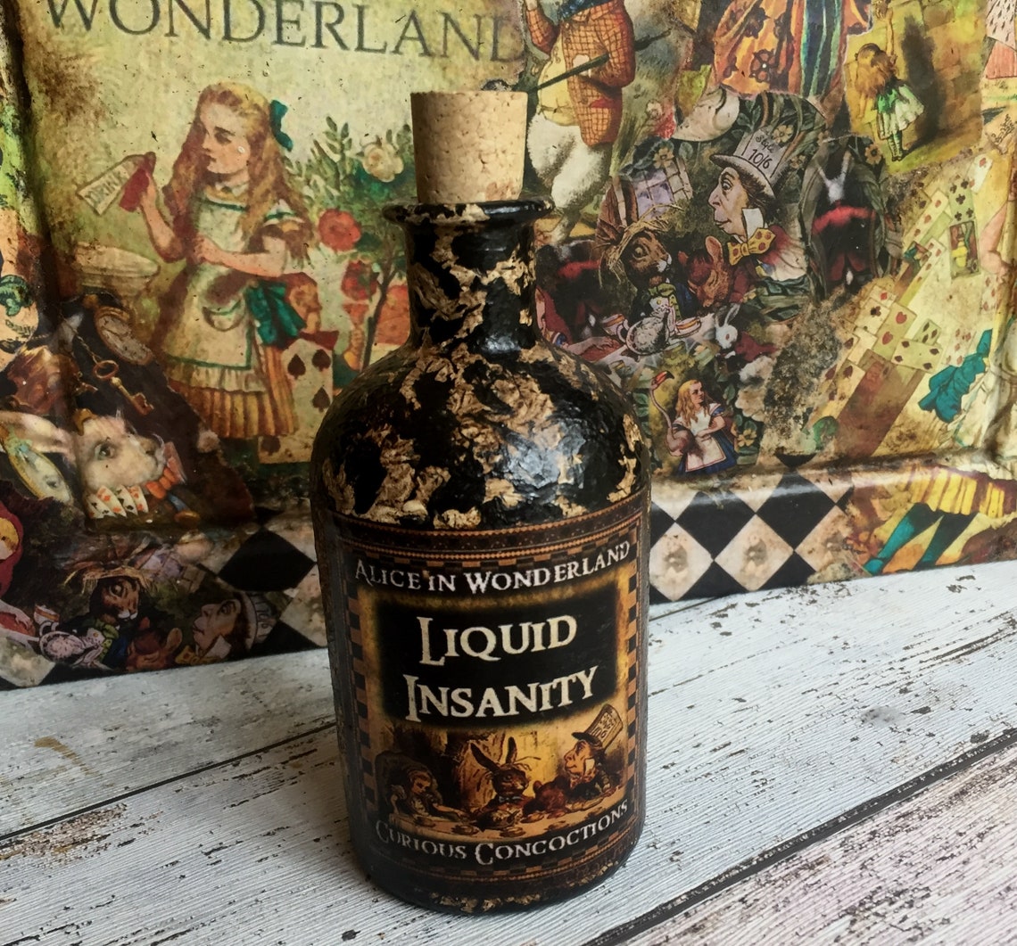 Steampunk Bottle. Gothic Bottle. Goth. Steampunk Alice in - Etsy UK