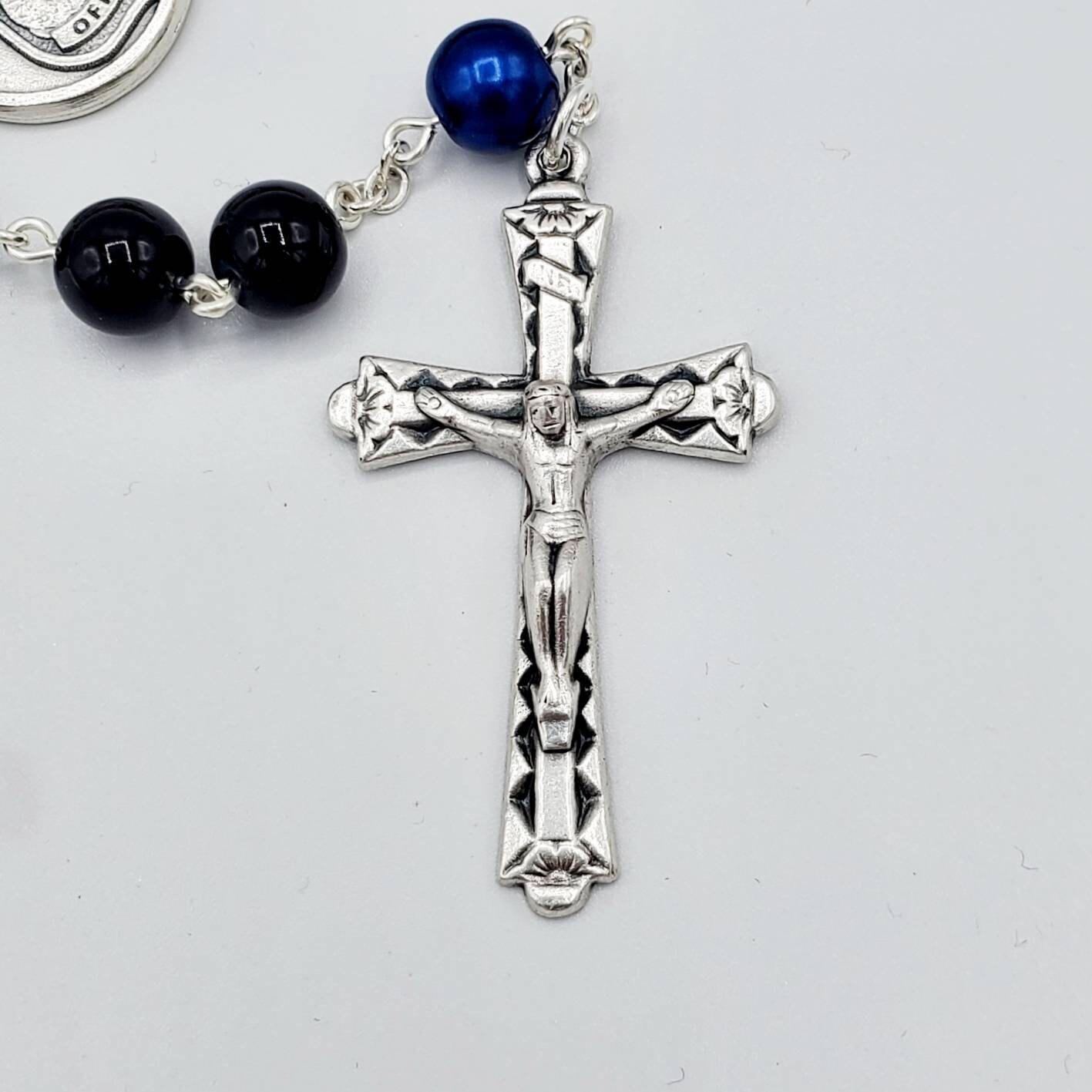 Black and Blue Saint Michael Police Rosary - Etsy