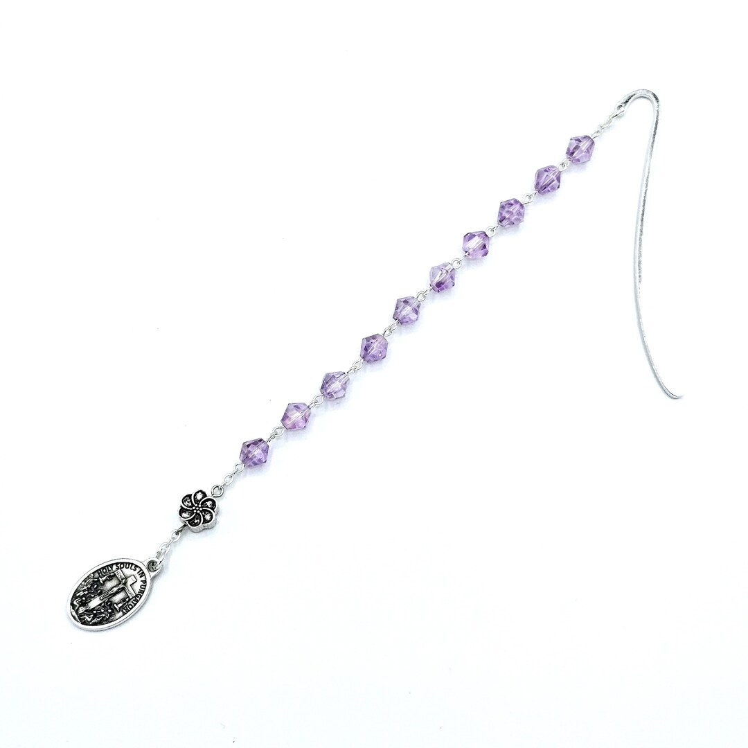 Lavender Crystal Holy Souls in Purgatory Rosary Bookmark - Etsy