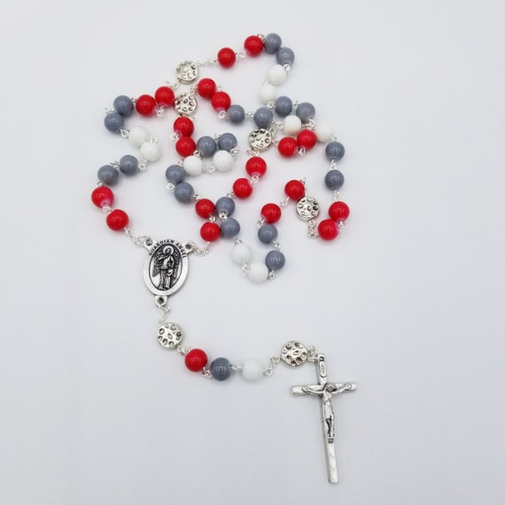 CUSTOM Collegiate Rosary Ohio State colors shown | Etsy