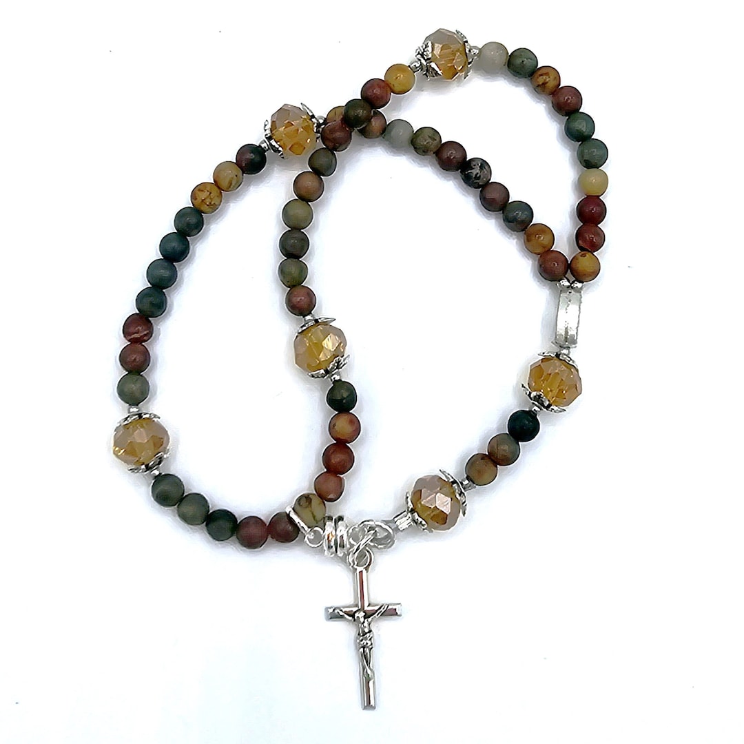 Picasso Jasper Magnetic Rosary Bracelet - Etsy