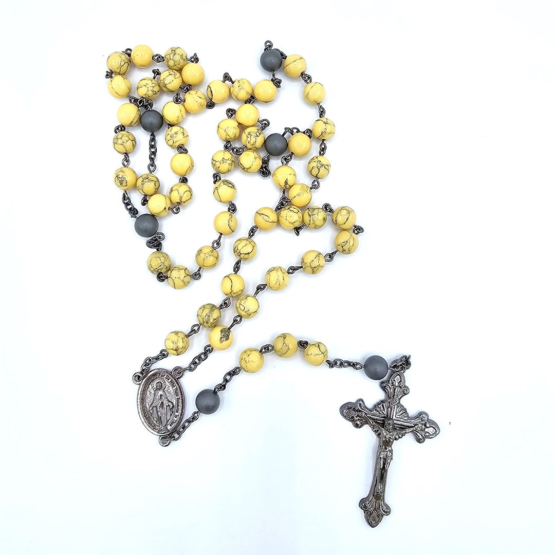 Yellow Magnesite Rosary - Etsy