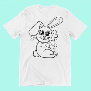 Bunny With Carrot Coloring Page, Easter Clip Art (digital Download) - Etsy