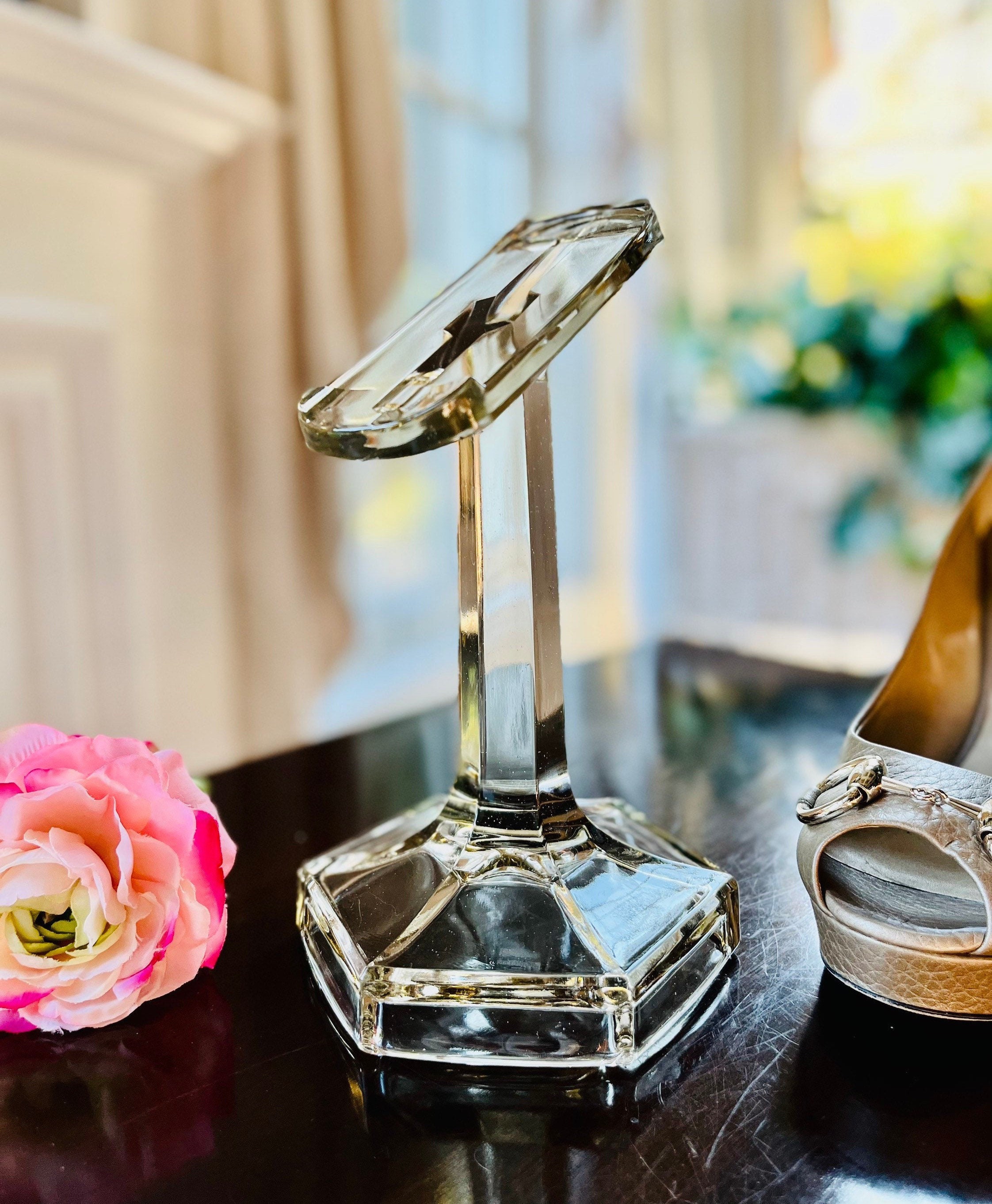 RARE Art Deco Glass Shoe Display Stand Pillar or Riser Heavy - Etsy