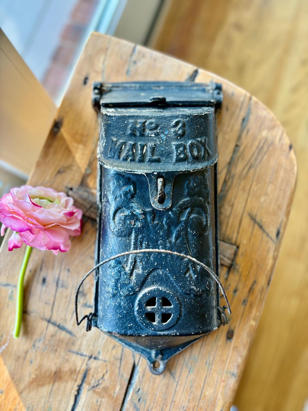 Antique Griswold Cast Iron Mailbox #3, All Original 1920s, Hanging Mail ...