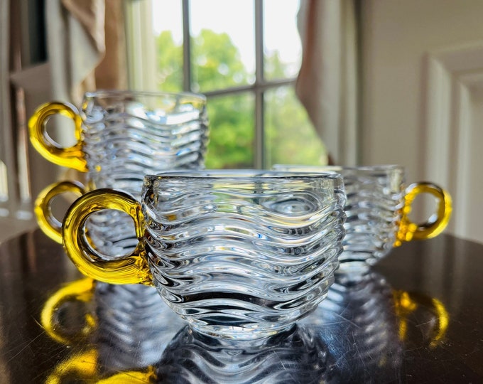 5 Duncan Miller Caribbean Punch Cups, Amber Handles, Ca. 1930’s ART ...