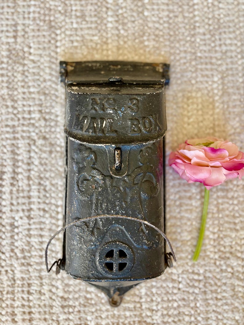 Antique Griswold Cast Iron Mailbox #3, All Original 1920s, Hanging Mail ...