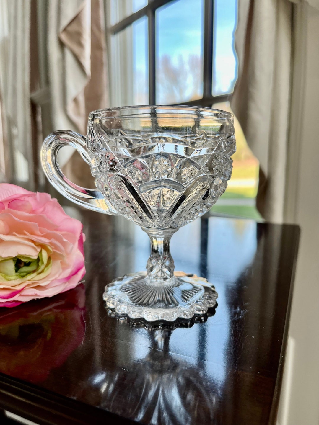 Cambridge Glass Punch Cups (set of 4): Wheat Sheaf Near Cut Crystal, C ...