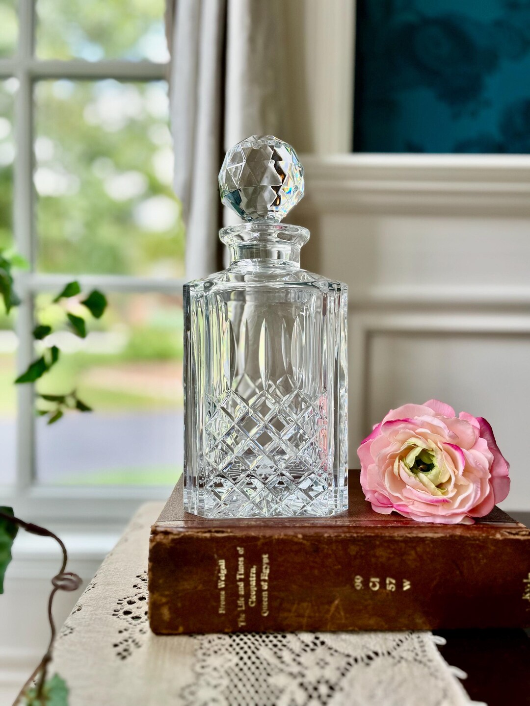 Mikasa Coventry Crystal Decanter: Vintage Czech Cut Glass, New in Box ...