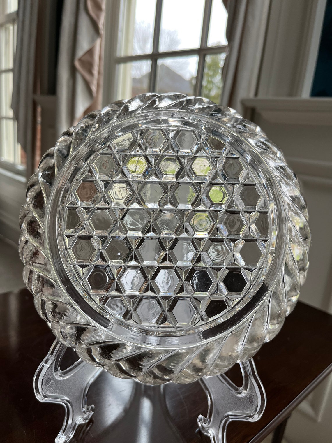 EAPG Flint Glass Bowl Large Master Bowl Wheat Sheaf and Cane - Etsy