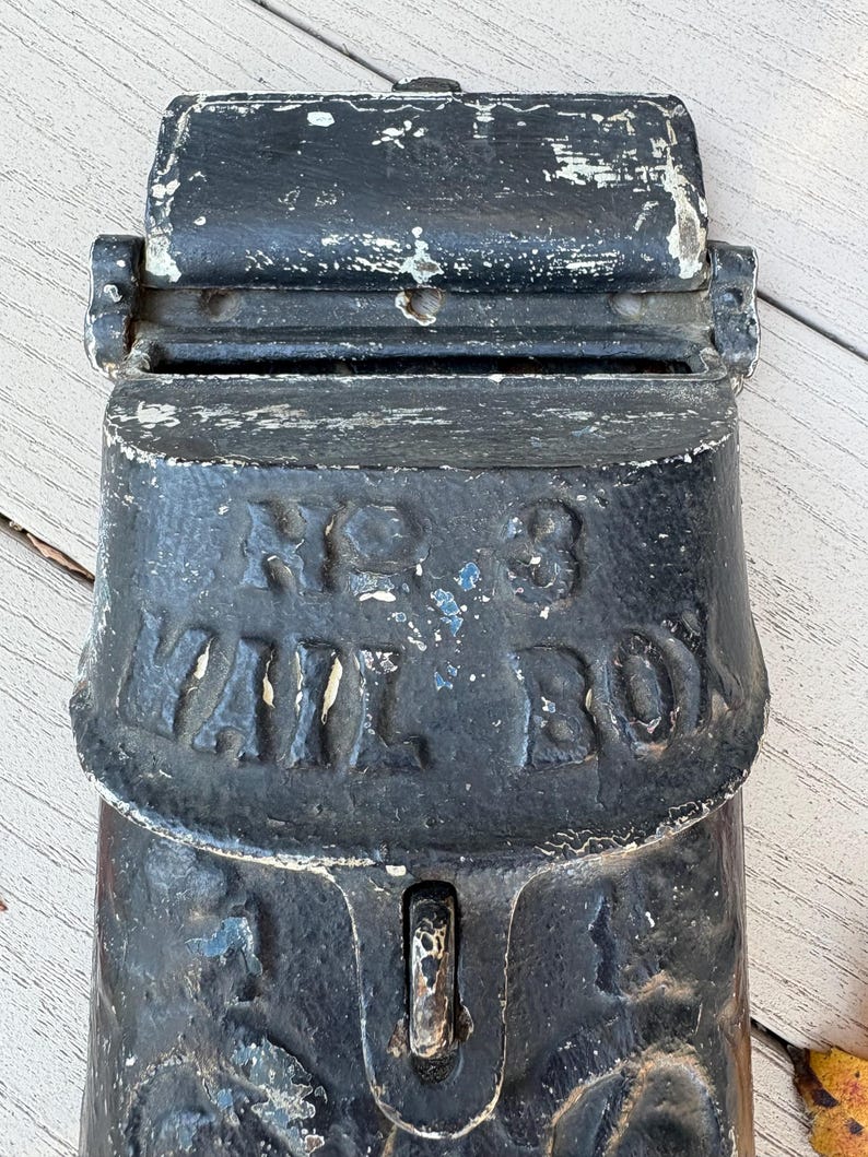 Antique Griswold Cast Iron Mailbox #3, All Original 1920s, Hanging Mail ...
