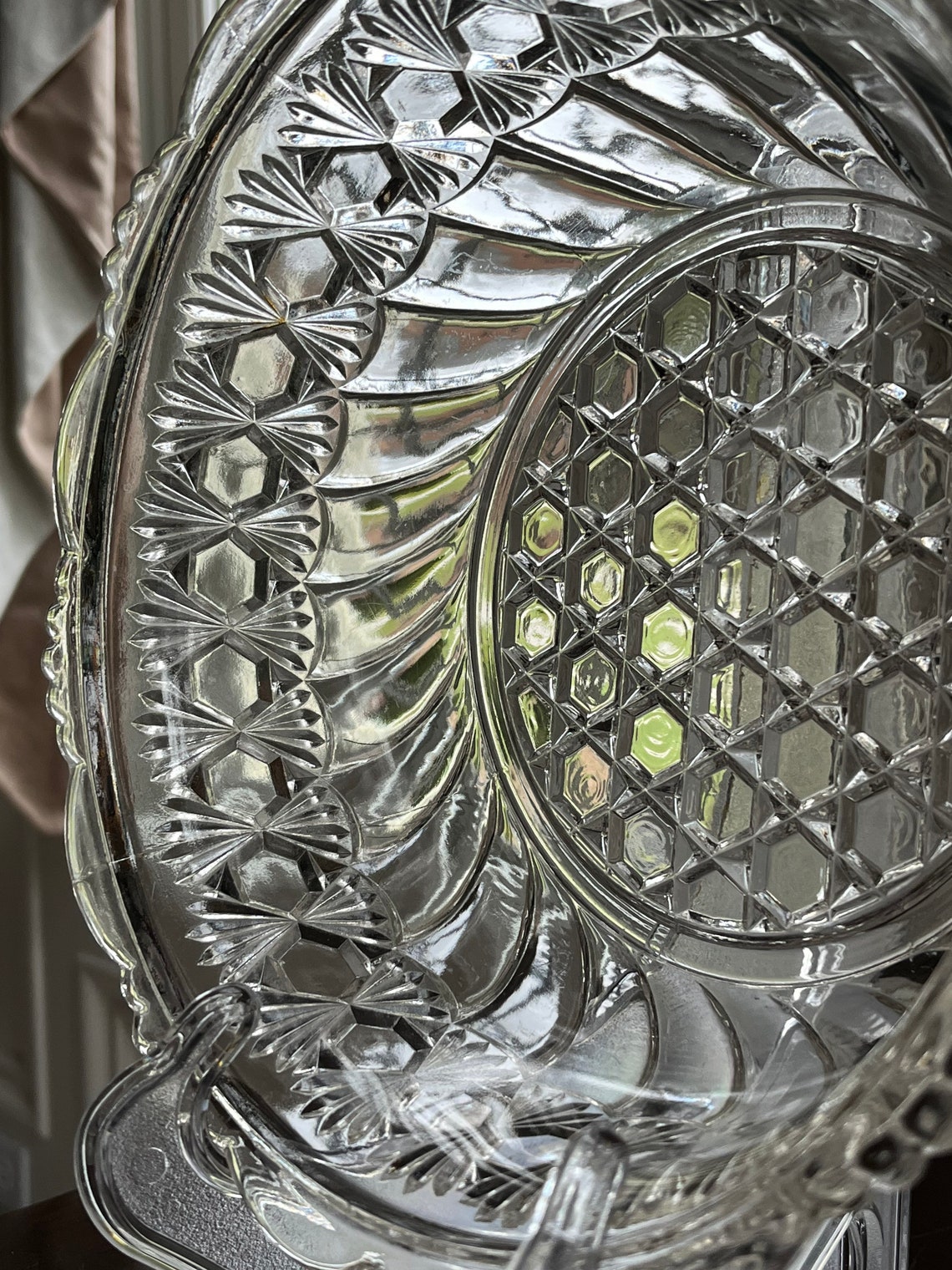 EAPG Flint Glass Bowl Large Master Bowl Wheat Sheaf and Cane - Etsy