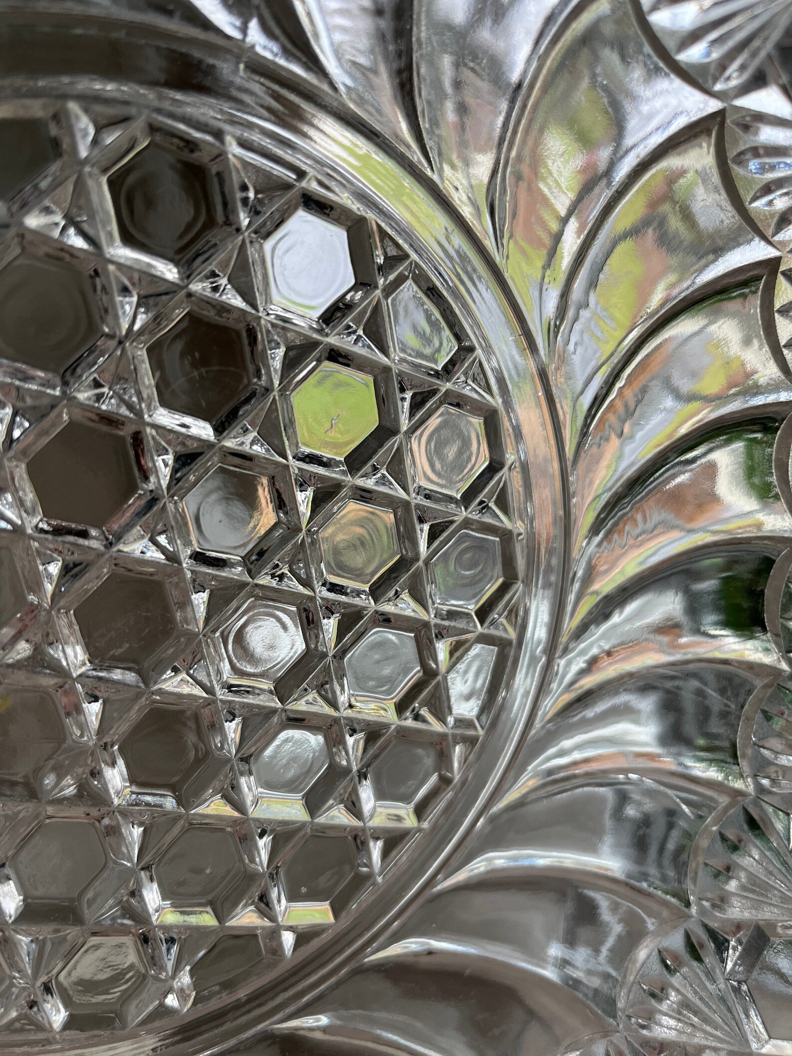 EAPG Flint Glass Bowl Large Master Bowl Wheat Sheaf and Cane - Etsy