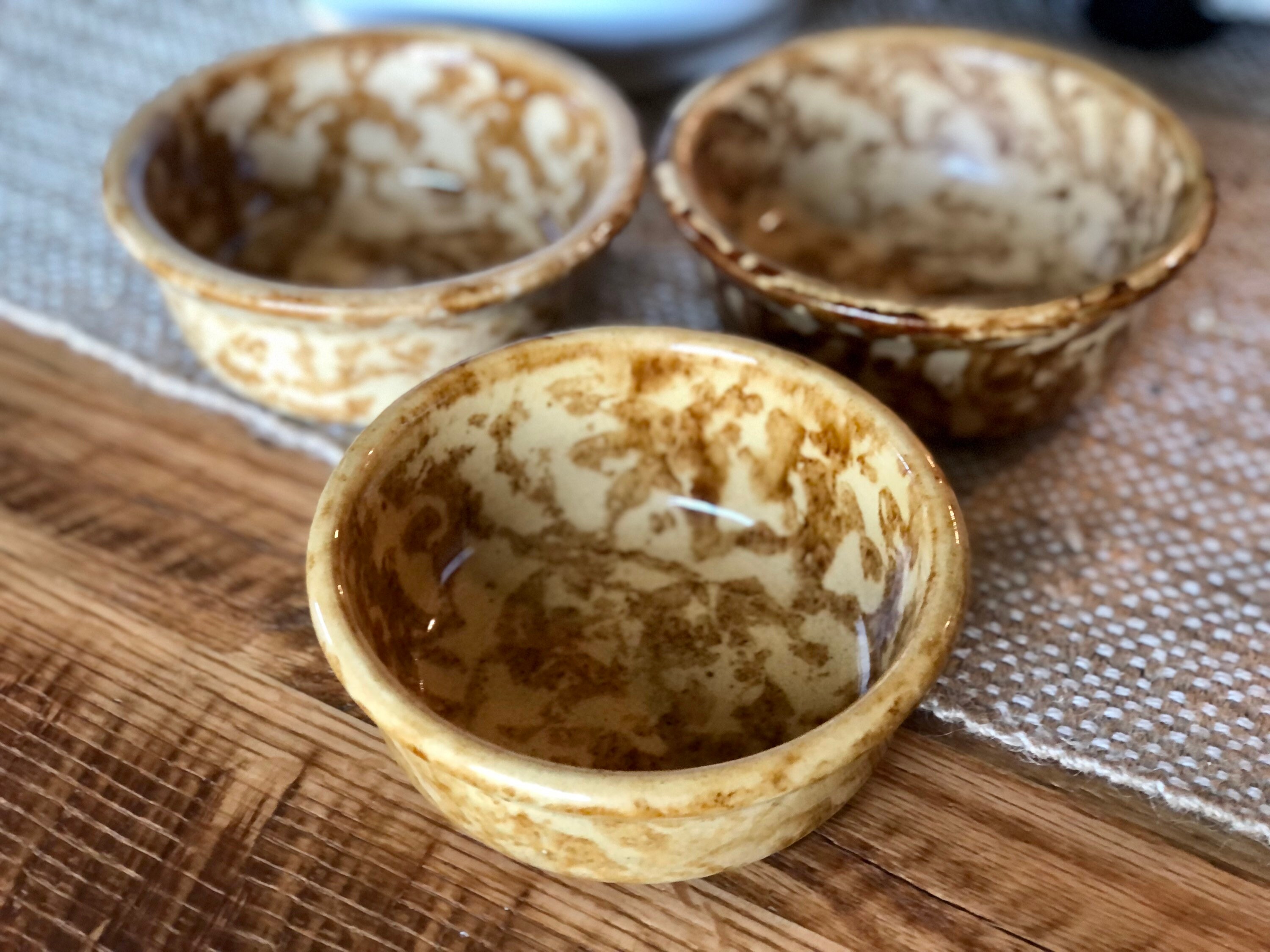 Dining & Serving circa 1900 Antique Yellowware Sponge ware Pottery Set ...