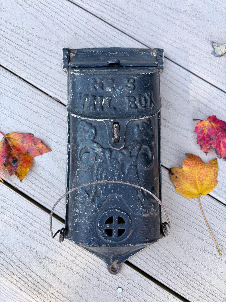 Antique Griswold Cast Iron Mailbox #3, All Original 1920s, Hanging Mail ...
