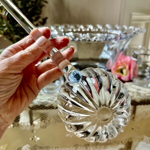 1940s Crocheted Crystal Punch Bowl 12 Cups Orig. Ladle, Vintage ...