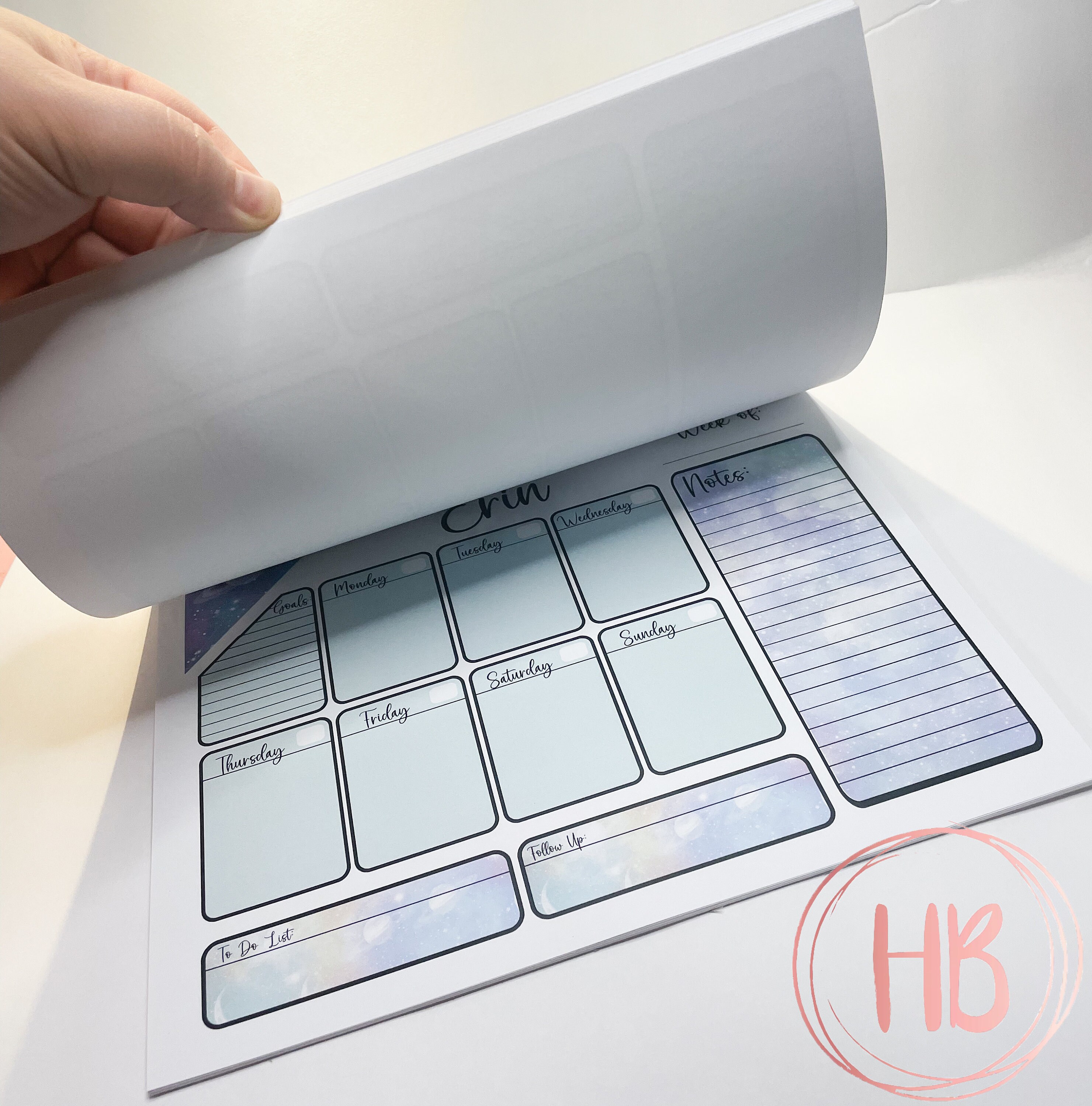 Space Themed Weekly Planner Notepad Tear Away Note Pad Custom Personalized Weekly Planner - Etsy