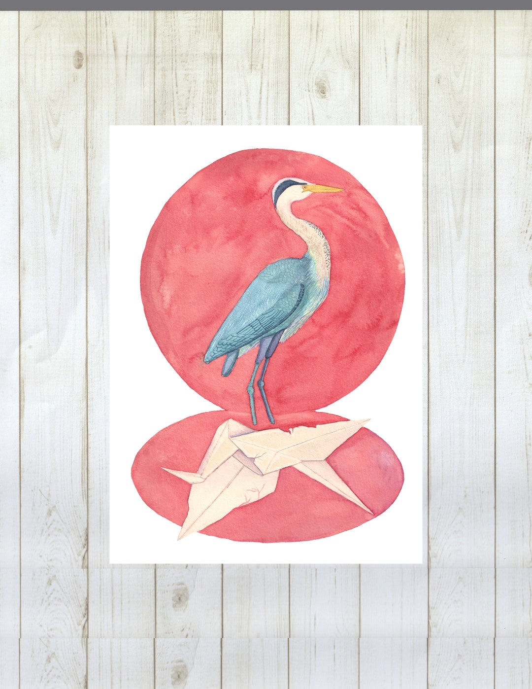 Paper Crane Print Animal Bird Wall Art - Etsy