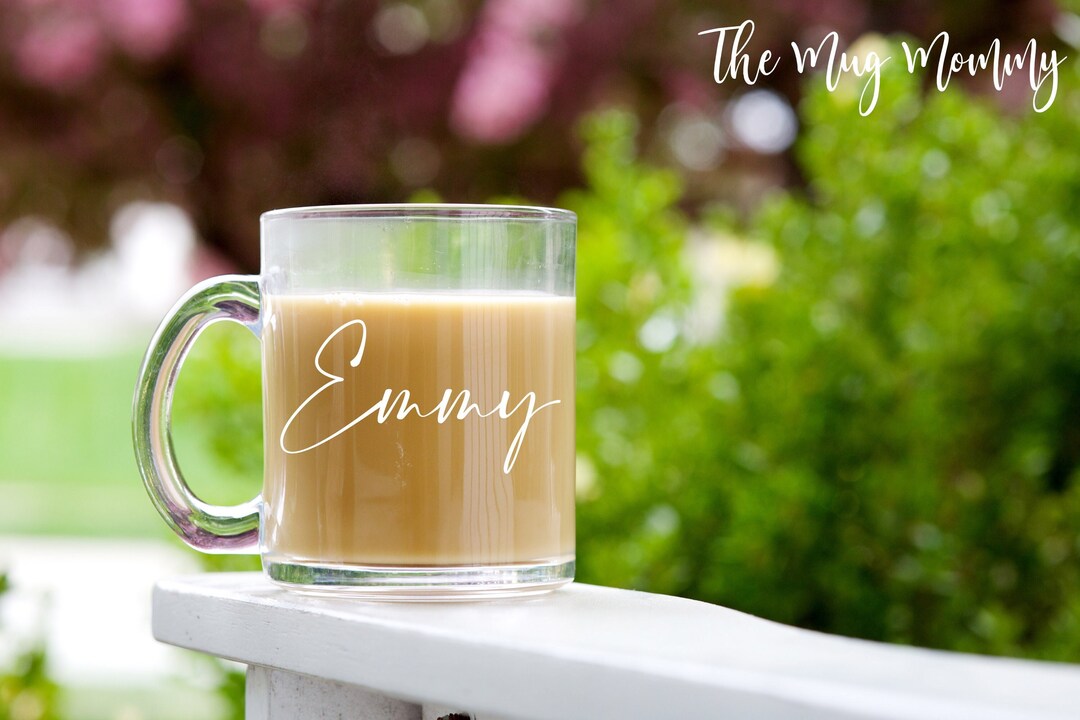 Custom Glass Vinyl Coffee Mug, Custom Quote Mug, Custom Glass Vinyl Mug ...