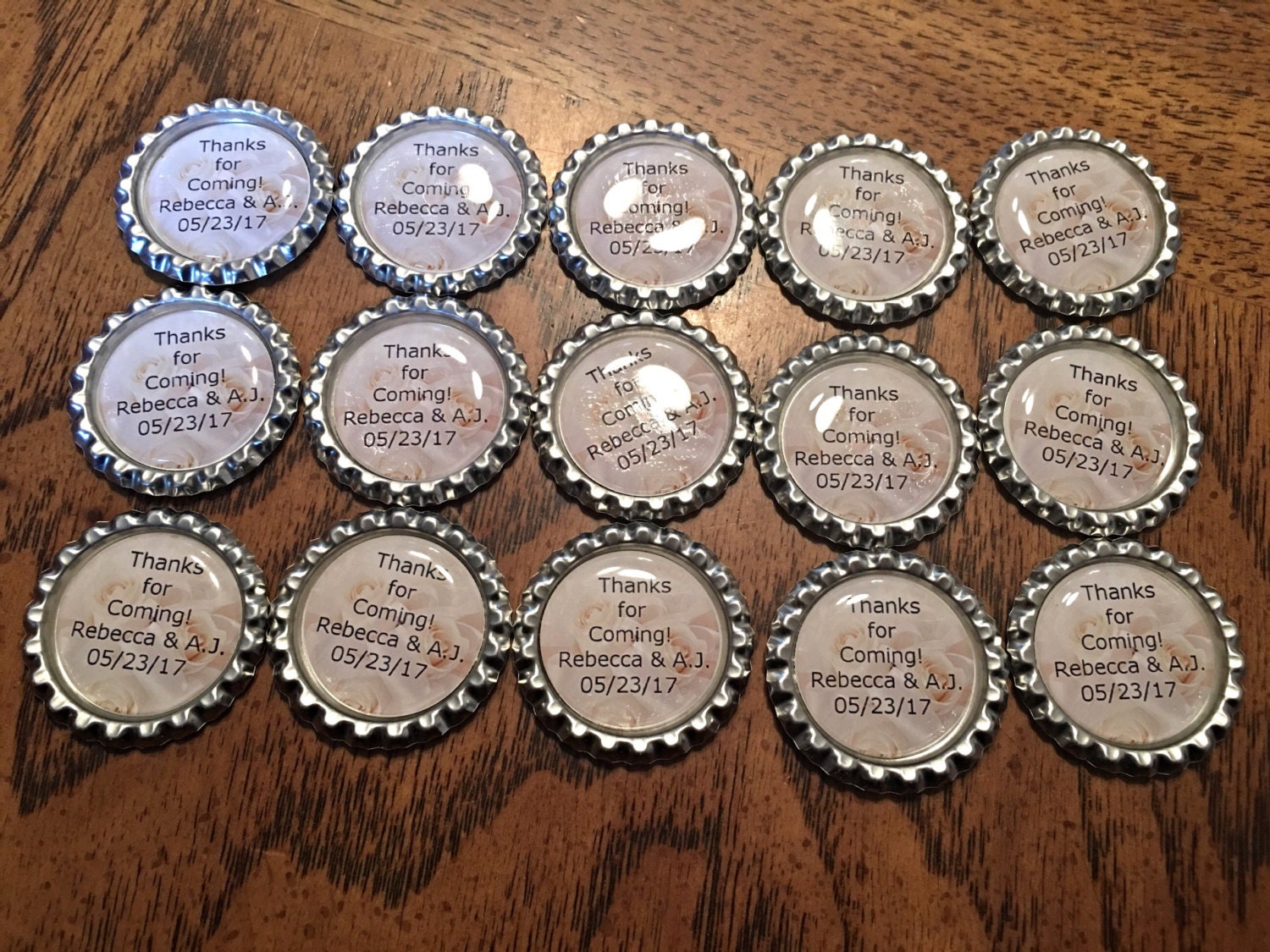 Set of 15 Personalized Custom Made Wedding Favor Magnets | Etsy