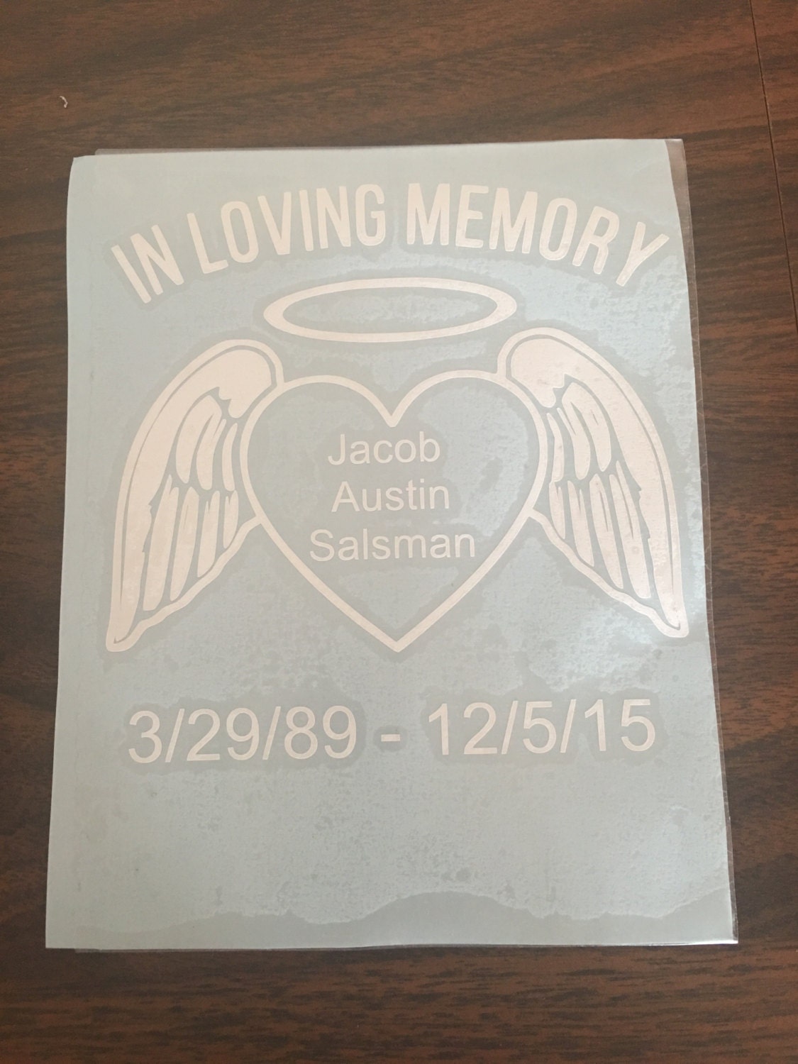 Personalized Memorial Decal in Loving Memory Car Decal Custom Vinyl Car ...