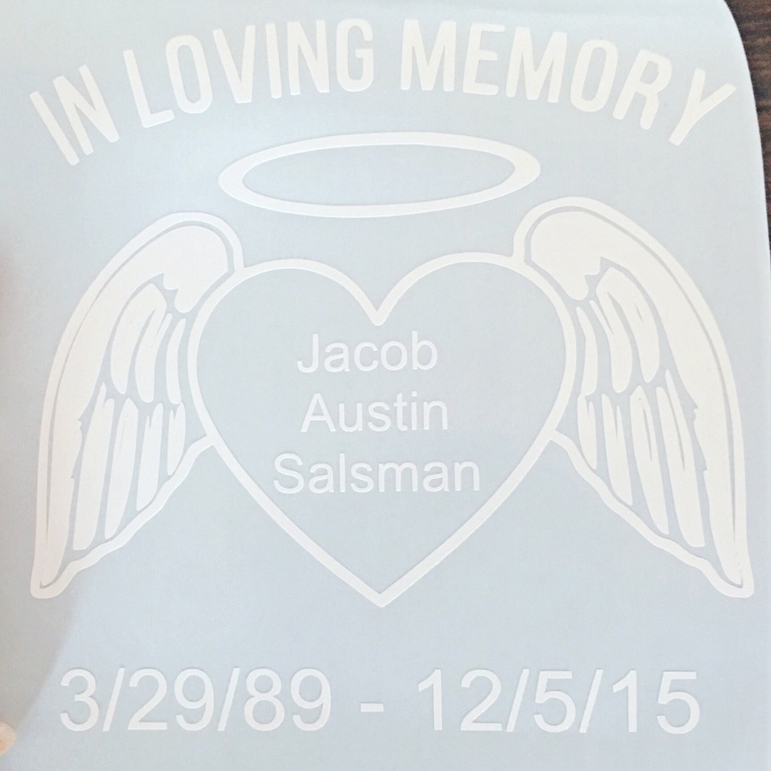 Personalized Memorial Decal in Loving Memory Car Decal Custom Vinyl Car ...