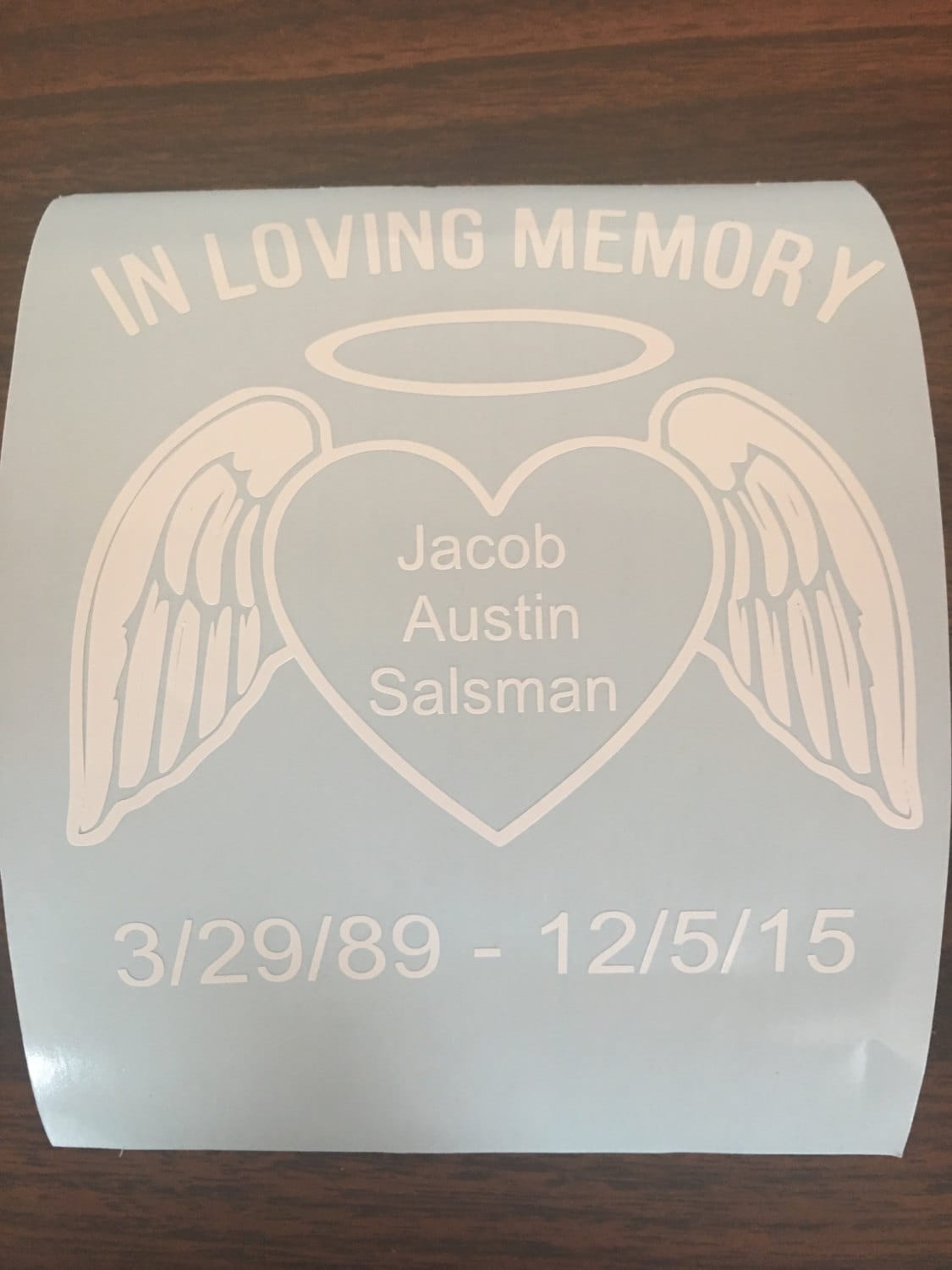 Personalized Memorial Decal in Loving Memory Car Decal Custom Vinyl Car ...
