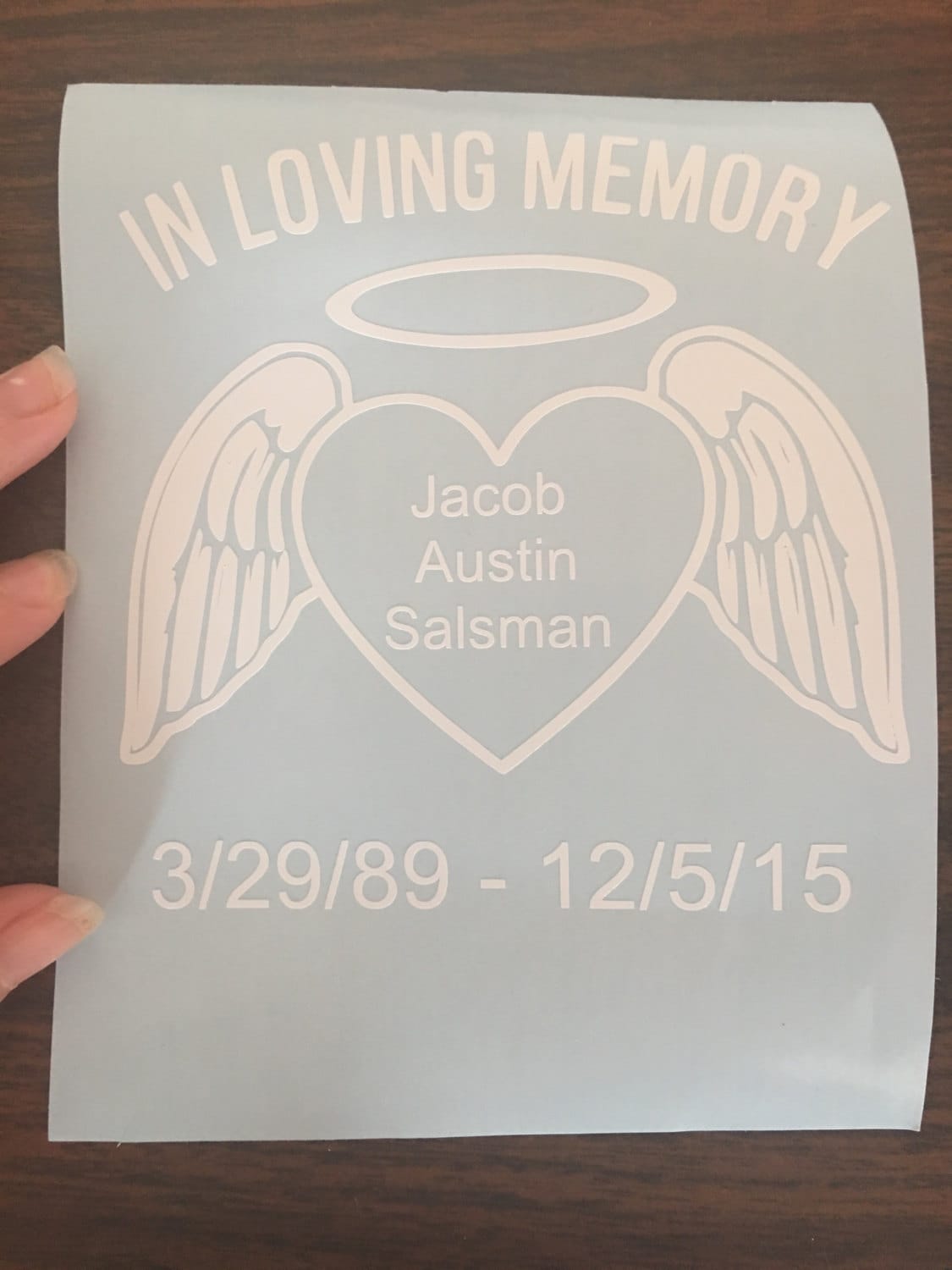 Personalized Memorial Decal in Loving Memory Car Decal Custom Vinyl Car ...