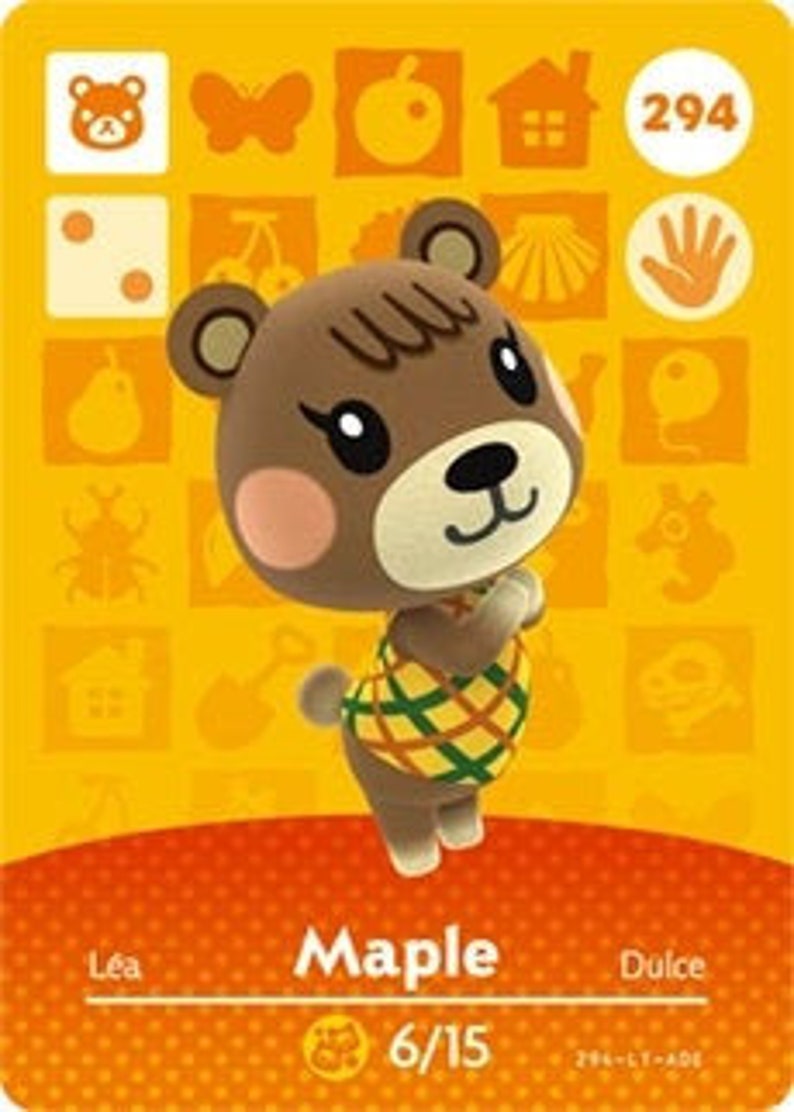ACNH Maple Amiibo Card Animal Crossing | Etsy