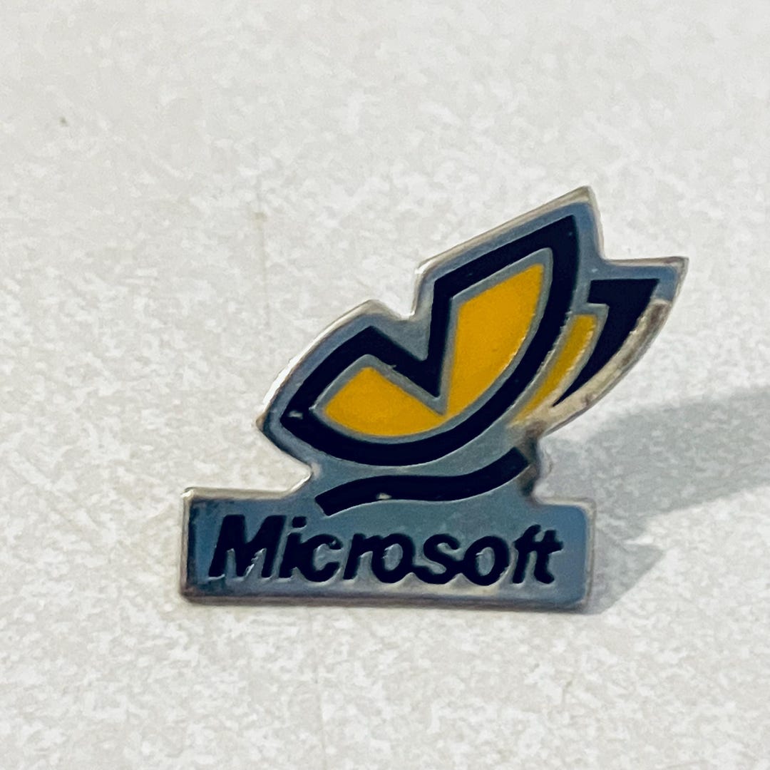 Vintage MICROSOFT Logo Computer Lapel Pin, Enamel Pin, Pinback, Hat Pin ...