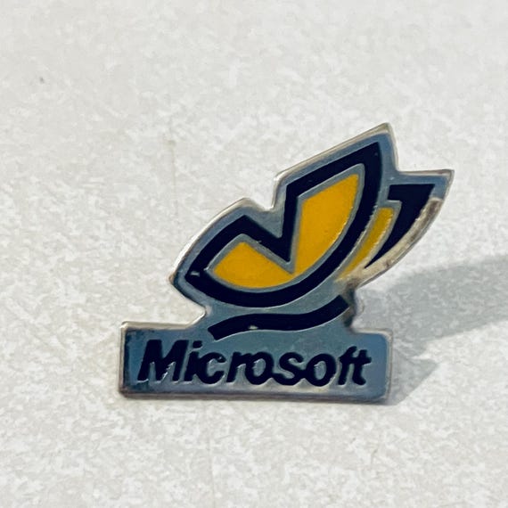 Vintage MICROSOFT Logo Computer Lapel Pin, Enamel Pin… - Gem