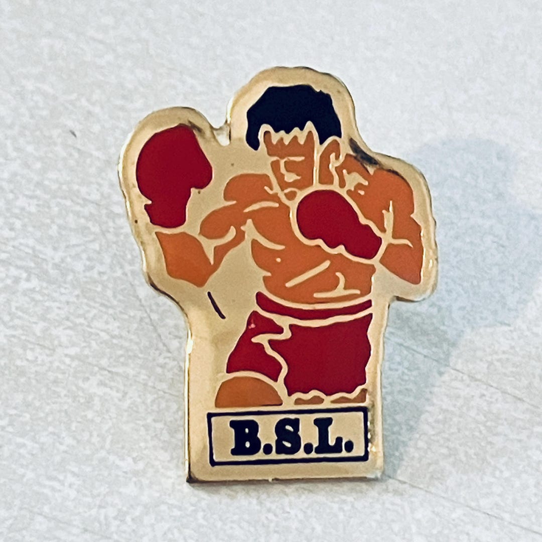 Vintage BSL BOXER Lapel Pin, Enamel Pin, Pin Back, Hat Pin, 80s, Boxer ...