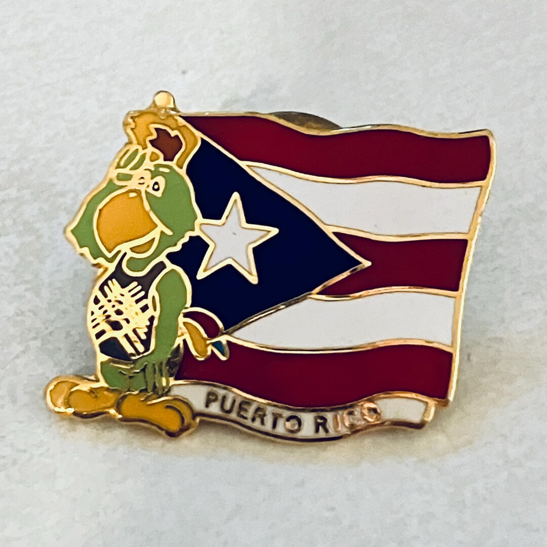 Vintage PUERTO RICO Flag Lapel Pin, Enamel Pin, Pinback, Hat Pin, San ...