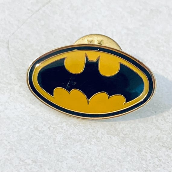 Vintage BATMAN Logo Lapel Pin, Enamel Pin, Pinback, H… - Gem