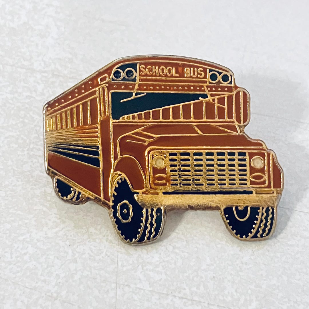 Vintage School Bus Lapel Pin, Enamel Pin, Pinback, Hat Pin, Greyhound ...