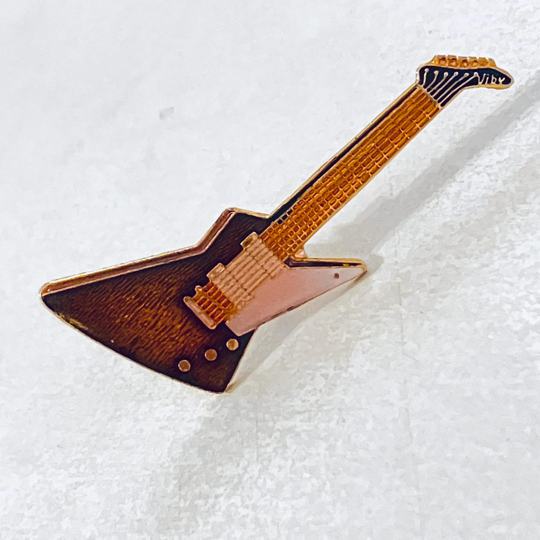 Vintage GIBSON EXPLORER Red Electric Guitar Lapel Pin, Enamel Pinback ...