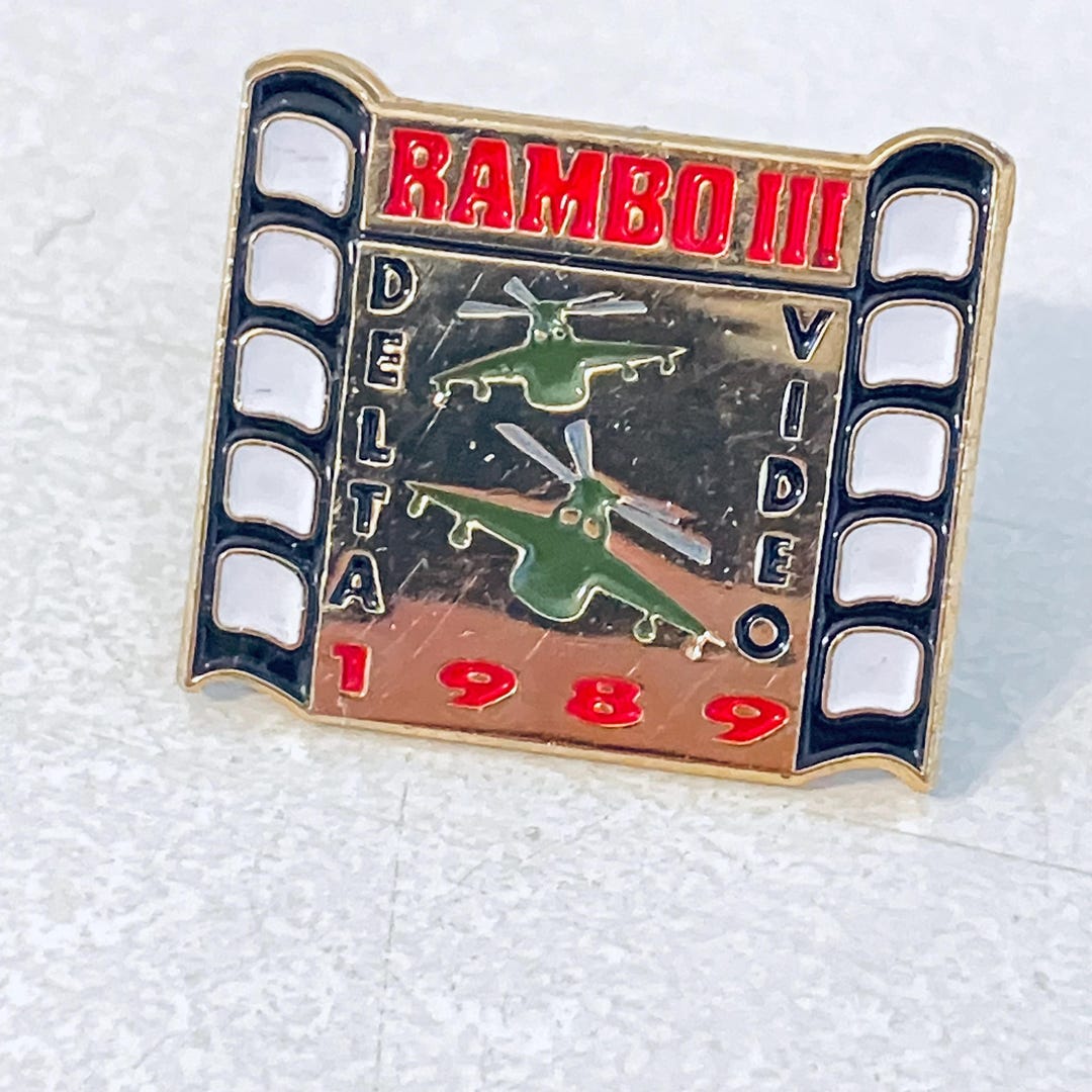 Vintage RAMBO 3 Pin, Enamel Pinback, Hat, 80s, Sylvester Stallone ...