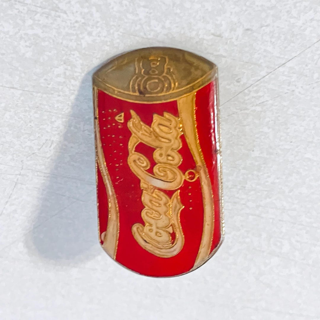 Vintage COCA COLA Can Lapel Pin, Enamel Pin, Pinback, Coke, Pepsi, Soda ...