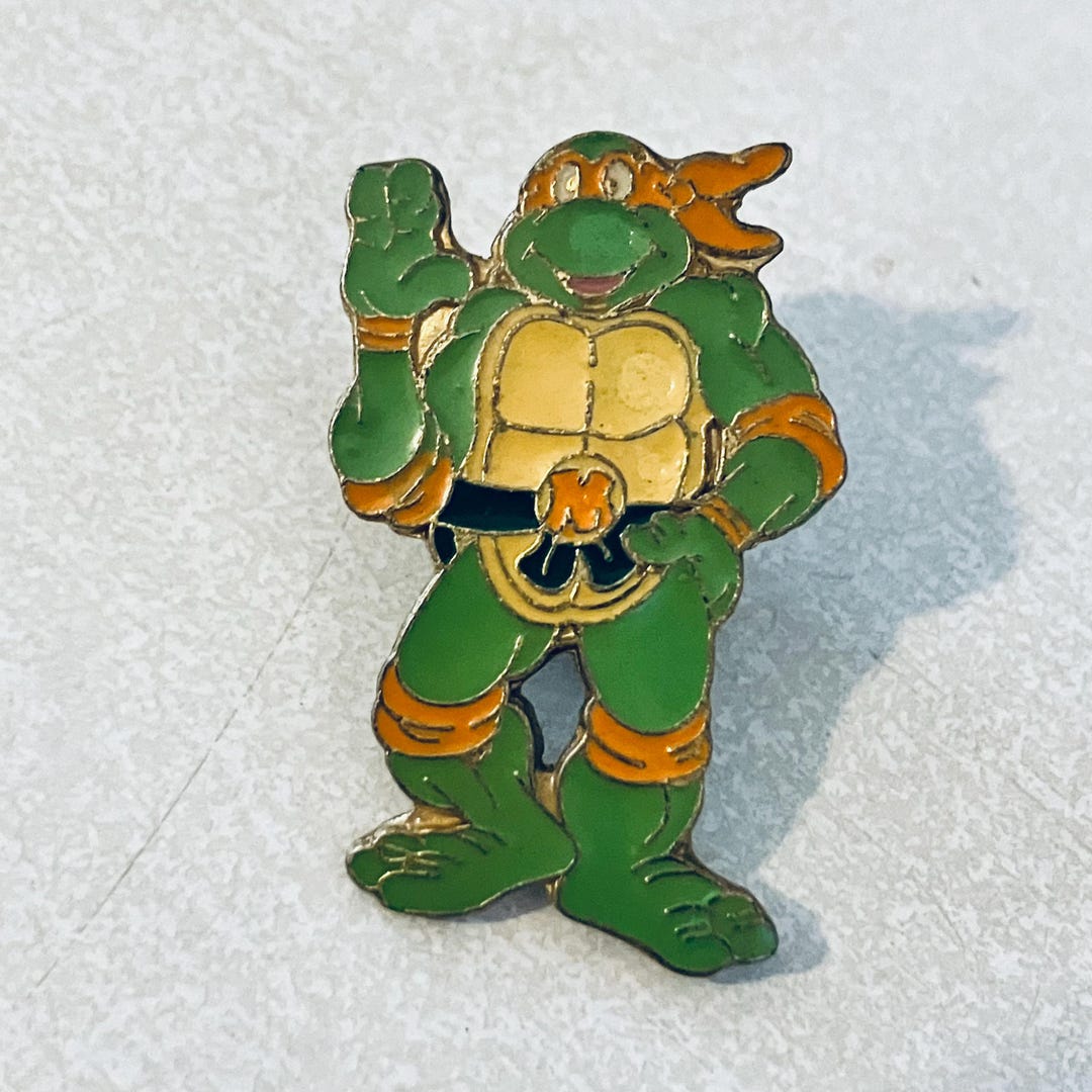 Vintage MICHELANGELO Teenage Mutant Ninja Turtle Pin, Enamel Pin ...