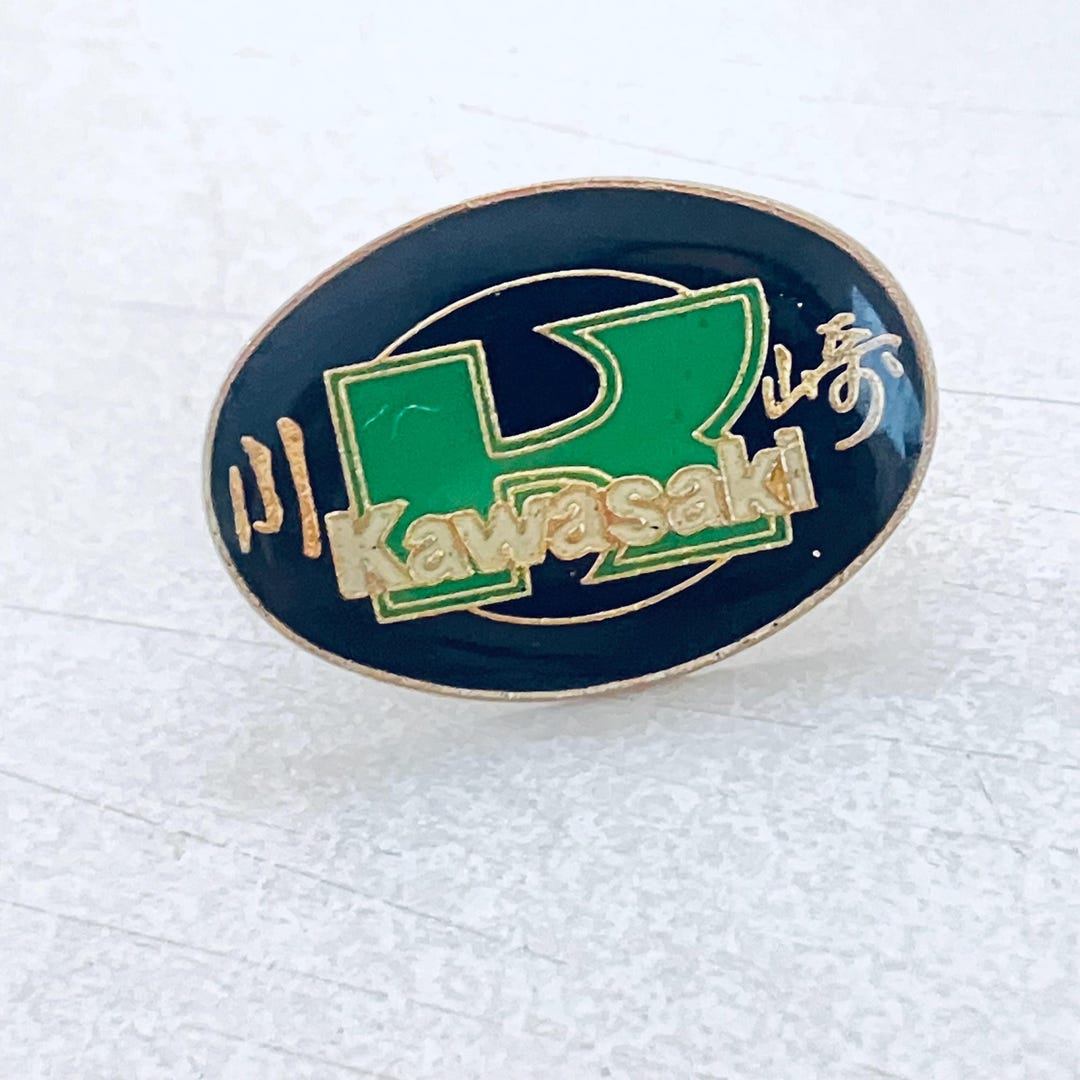Vintage KAWASAKI Logo Enamel Lapel Pin, Pinback, Hat Pin, Harley, Bmw ...