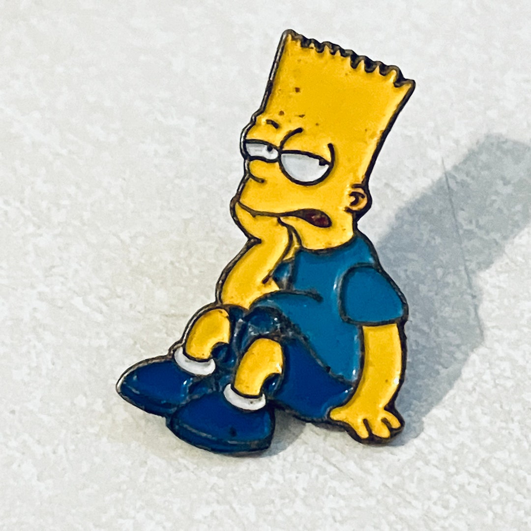 Vintage Sad BART SIMPSON Bummed Out Pin, Enamel Pin, Pinback, Hat Pin ...