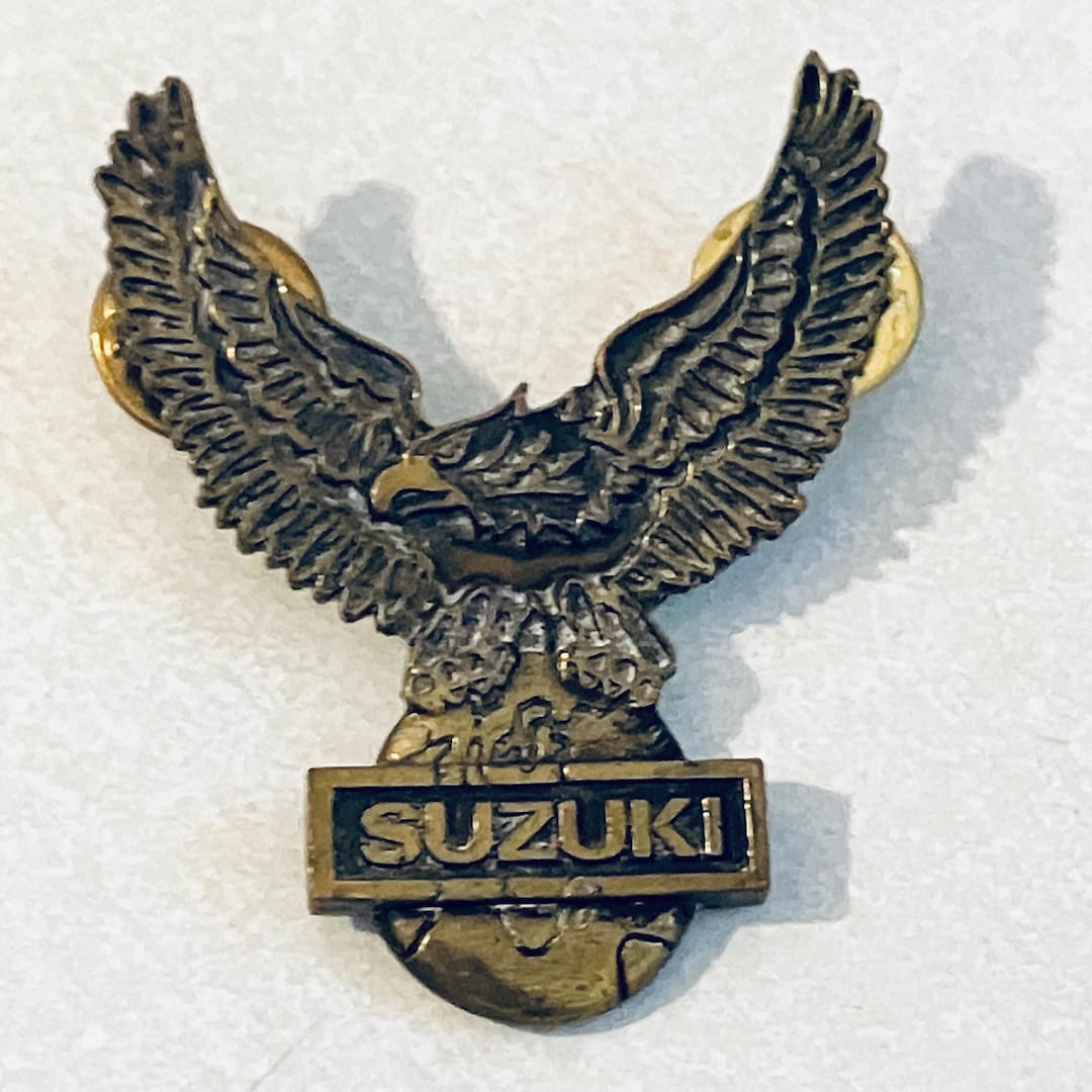 Vintage SUZUKI Motorcycle Eagle Logo Pewter Pin, Pinback, Hat Pin ...
