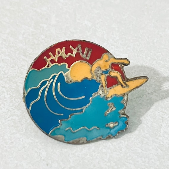 Vintage hawaii enamel surfer - Gem