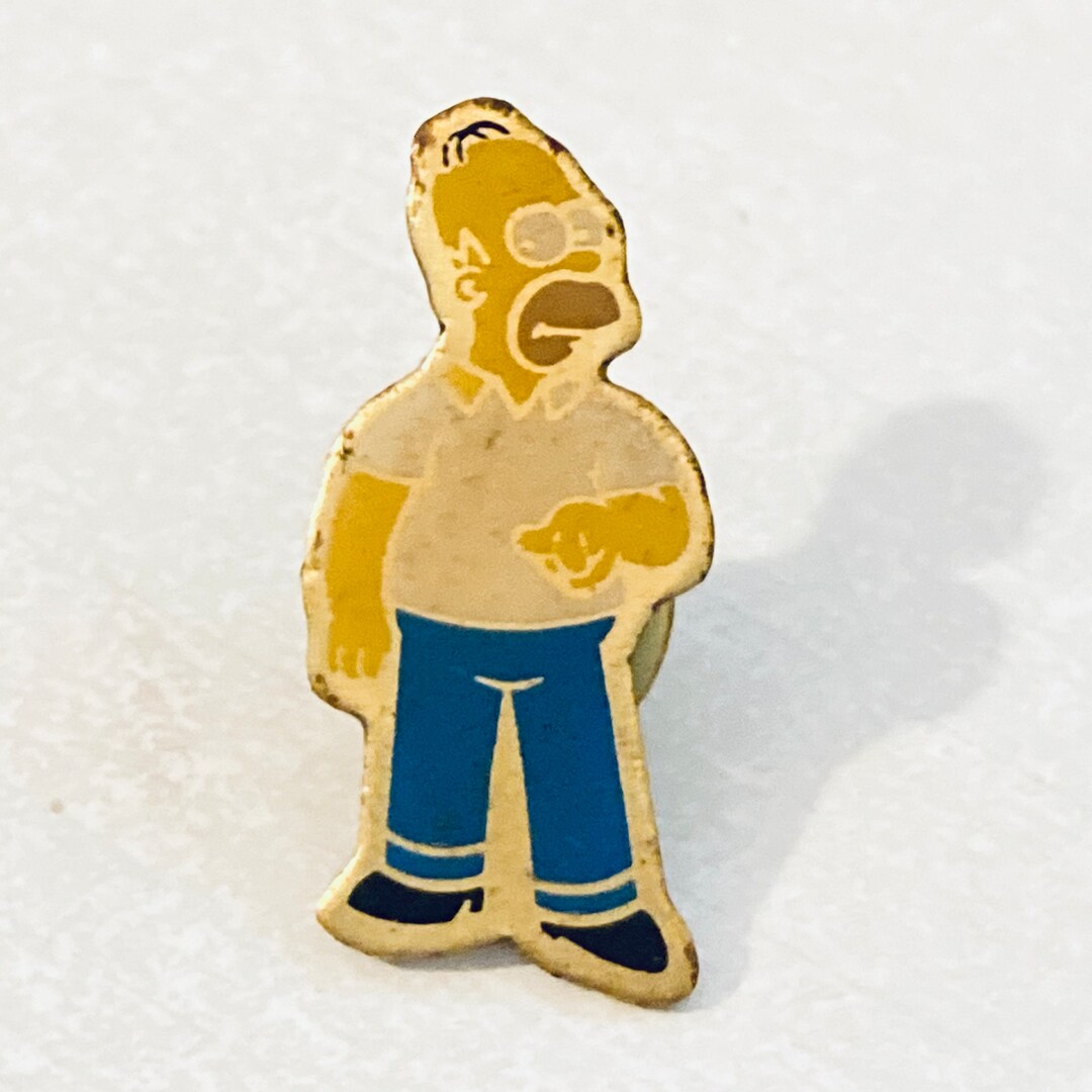 Vintage HOMER SIMPSON Lapel Pin, Enamel Pin, Pinback, Hat Pin, the ...